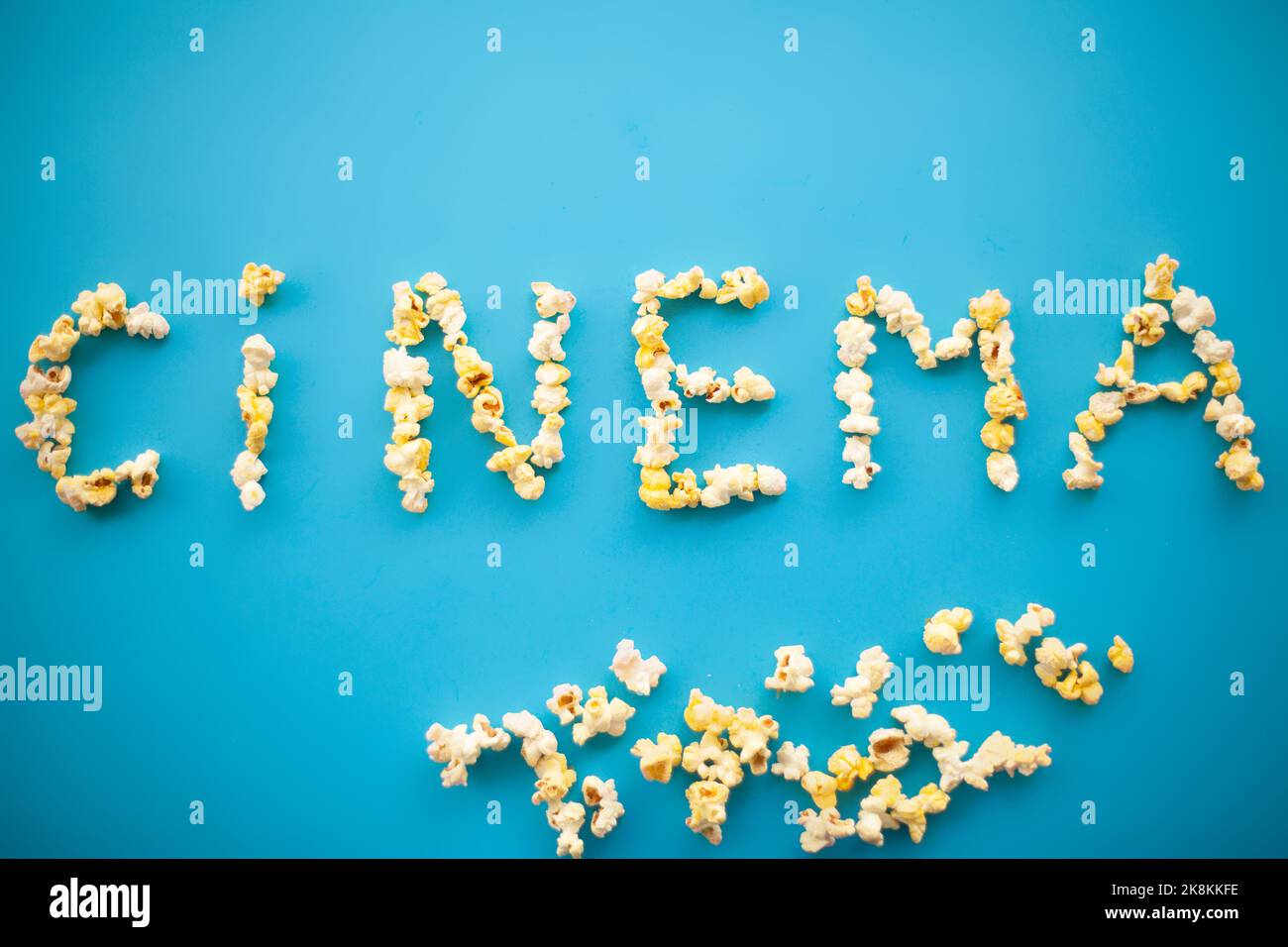 Food. Frozen Popcorn Corn Popcorn Bucket. Delicious Popcorn on Blue ...