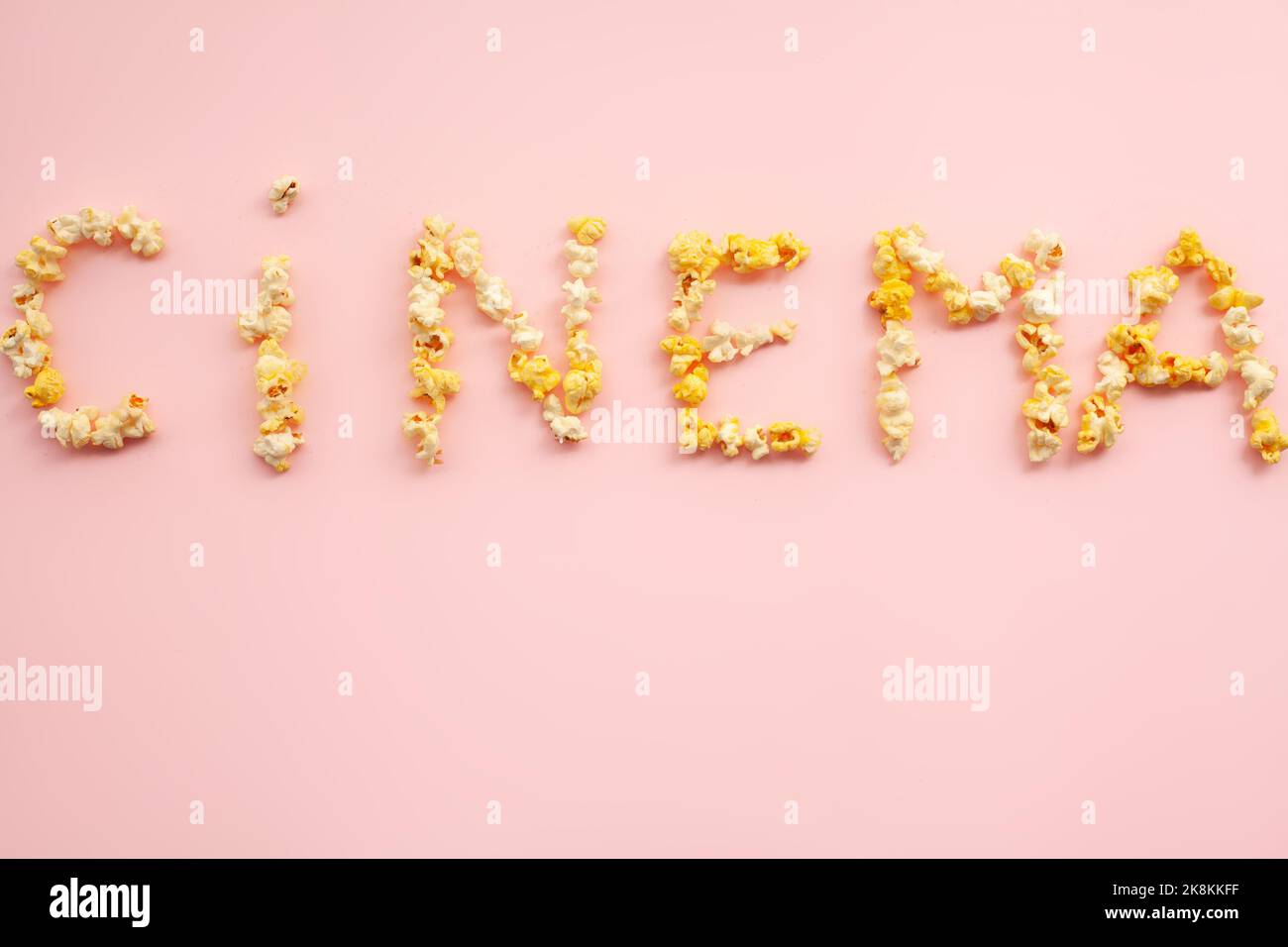 Food. Frozen Popcorn Corn Delicious Yellow Popcorn on Pink Background ...
