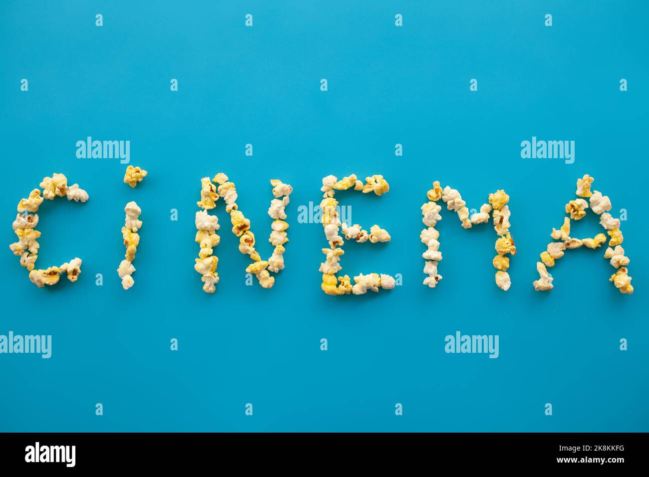 Food. Frozen Popcorn Corn Popcorn Bucket. Delicious Popcorn on Blue ...