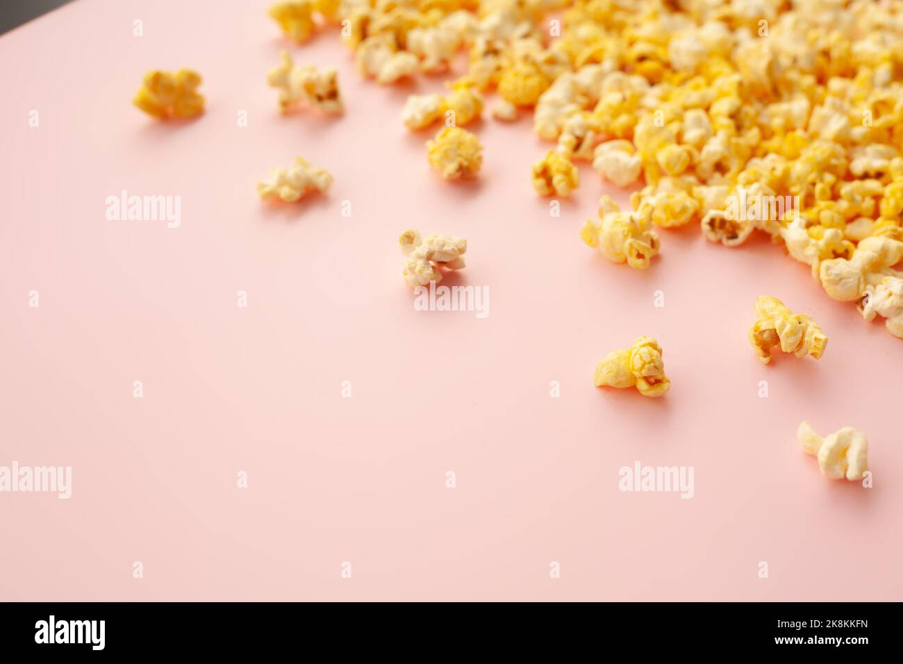 Food. Frozen Popcorn Corn Delicious Yellow Popcorn on Pink Background ...