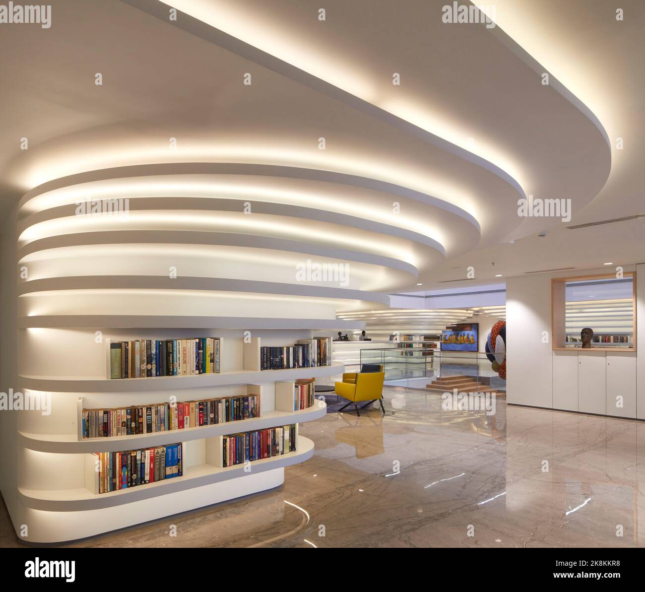 Atrium library. RP Sajiv Goenka Group - Corporate Headquarters, Kolkata ...