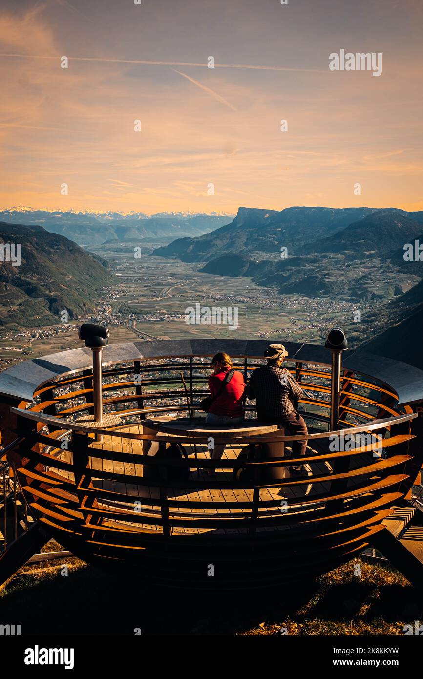 A landscape of an observation deck watching towards a horizon of ...