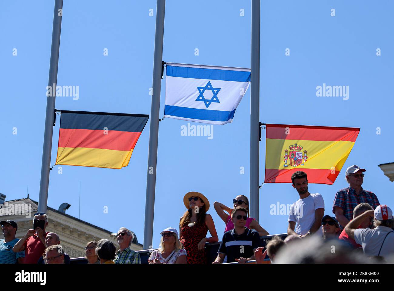 Feature, award ceremony, team, flags are presented, Germany, Israel ...