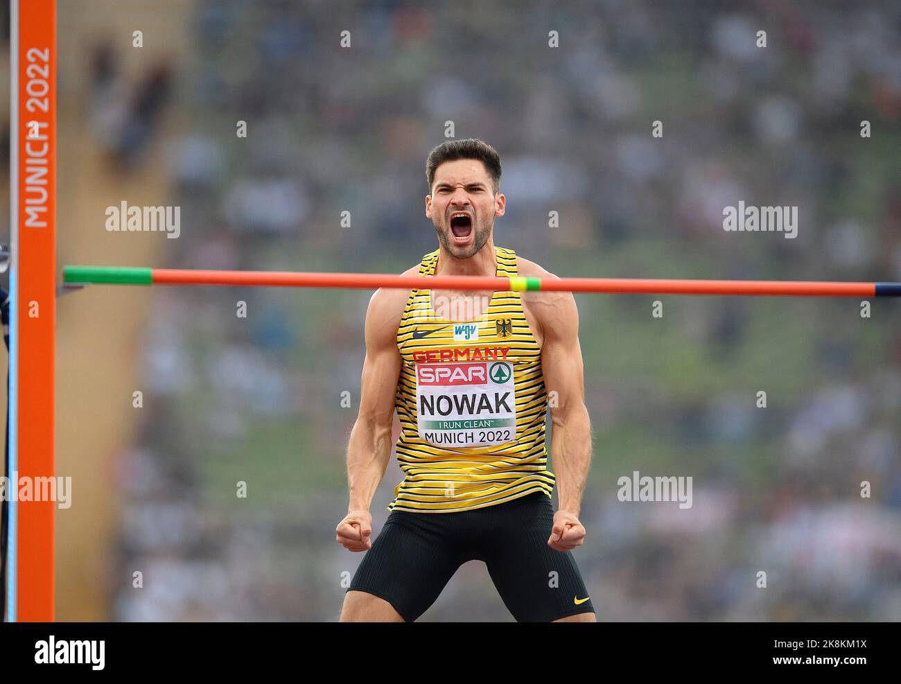 jubilation Tim NOWAK (GER) high jump decathlon, on 15.08.2022 European ...