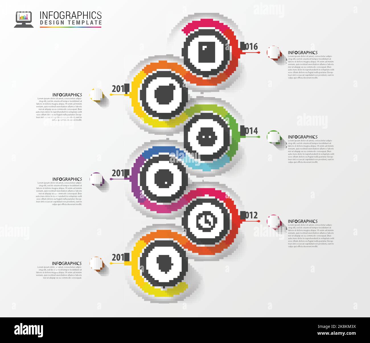 Timeline infographics template. Colorful modern design. Vector ...