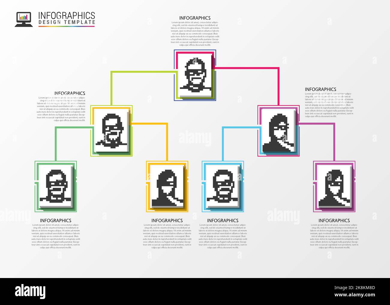 Modern organization chart template. Vector illustration Stock Vector ...