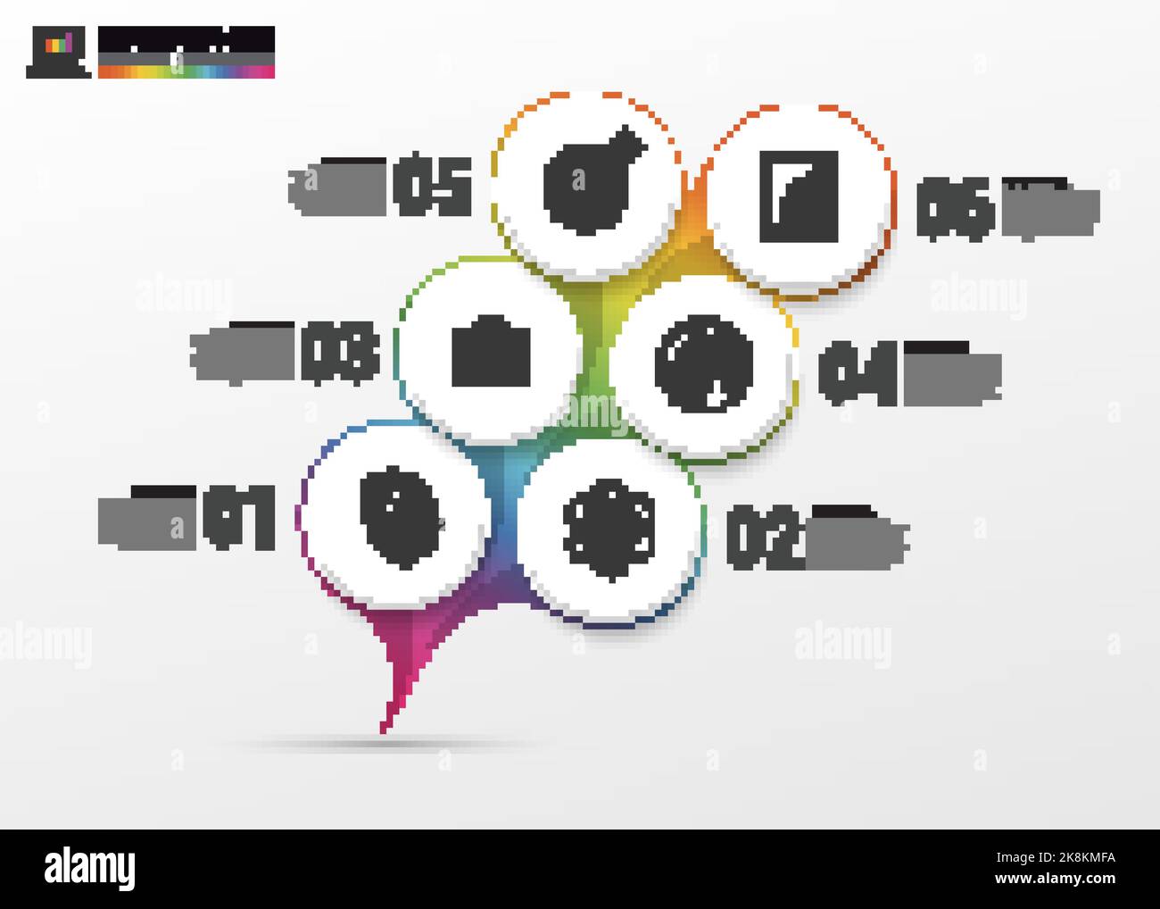 Abstract Infographic Flower Template Colorful Vector Illustration