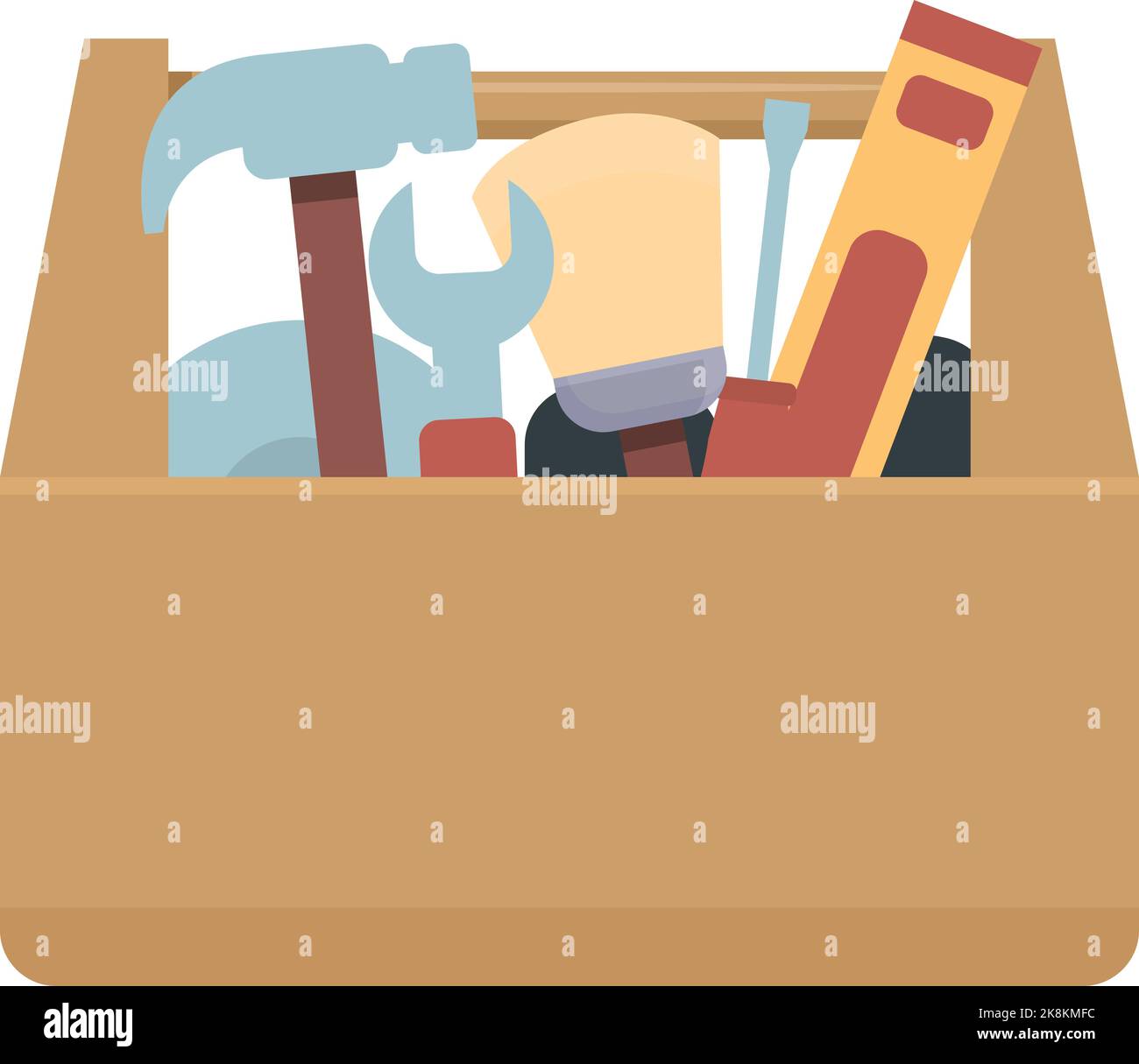 Wood toolbox icon cartoon vector. Tool box. Construction kit Stock ...