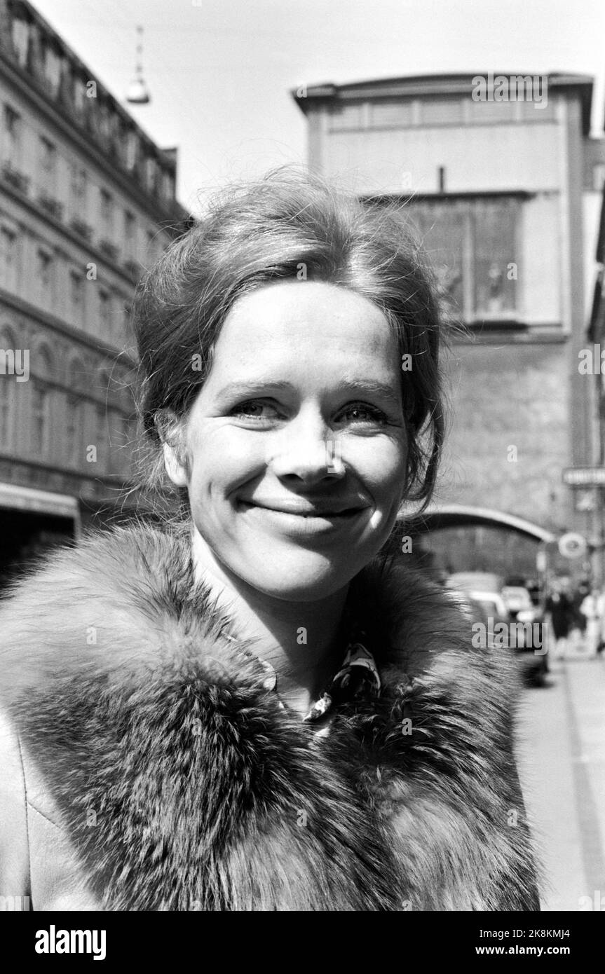 Copenhagen April 1970 Actor Liv Ullmann has just ended the recording of ...