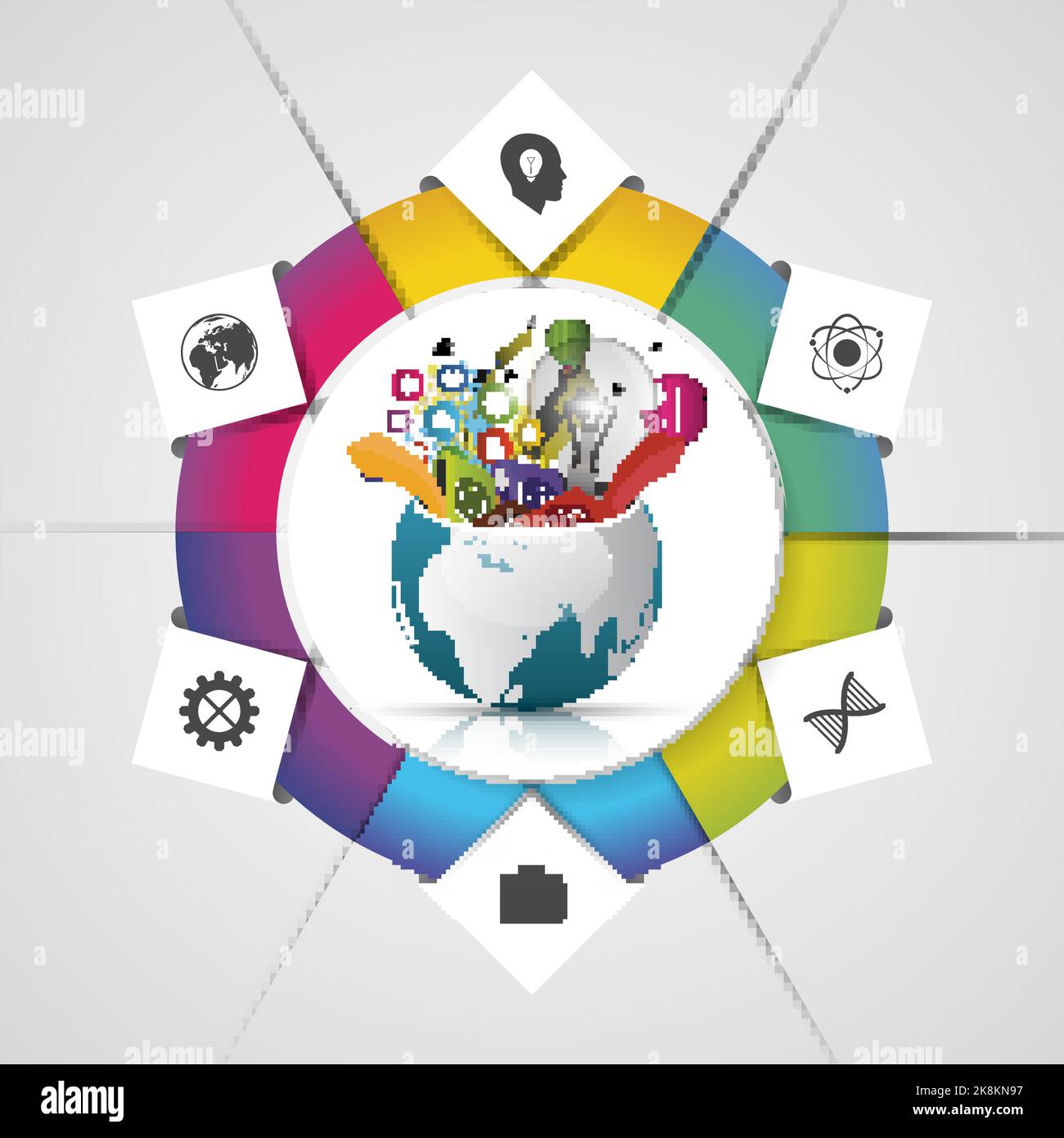 Infographic design template. Creative world. Vector illustration Stock ...