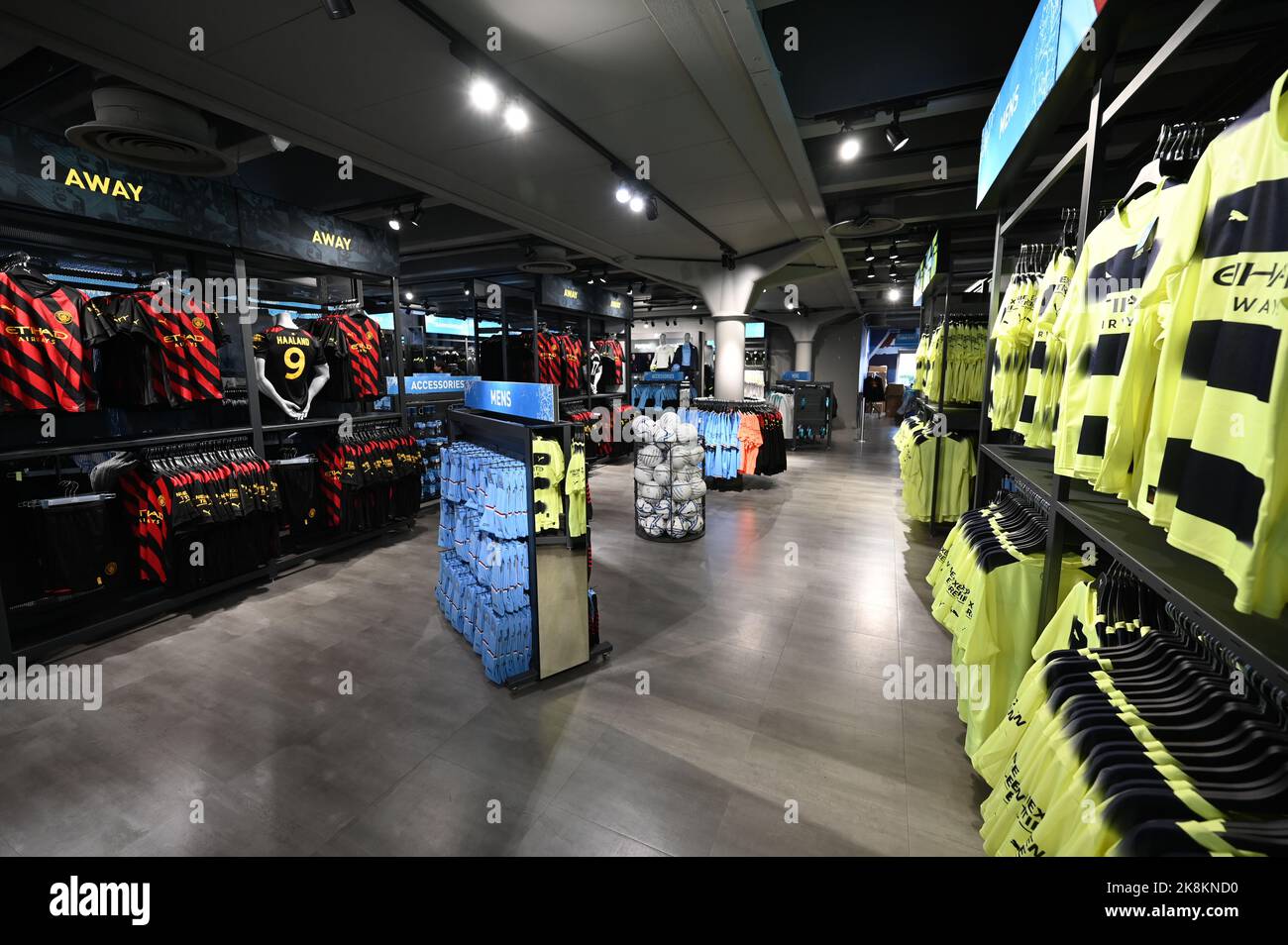 The inside of the Manchester city shop at the Etihad stadium in ...