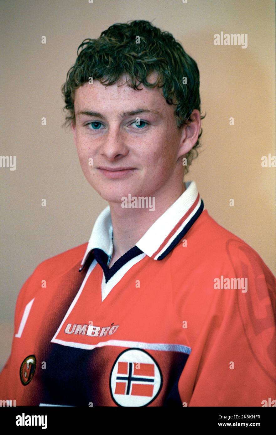 Oslo 199611 footballer ole gunnar solskjaer in national team photo hi ...