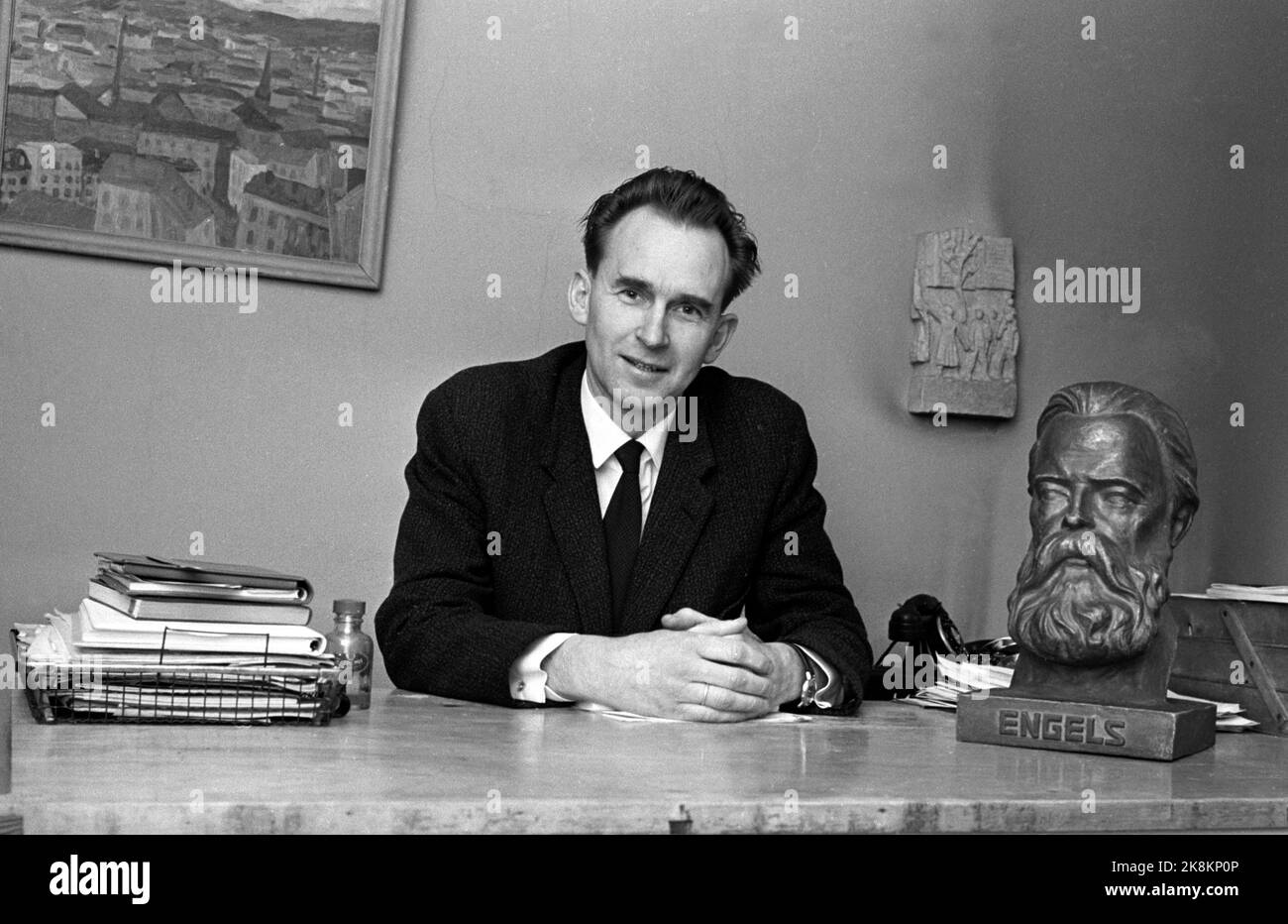 Chairman of the norwegian communist party photo Black and White Stock ...