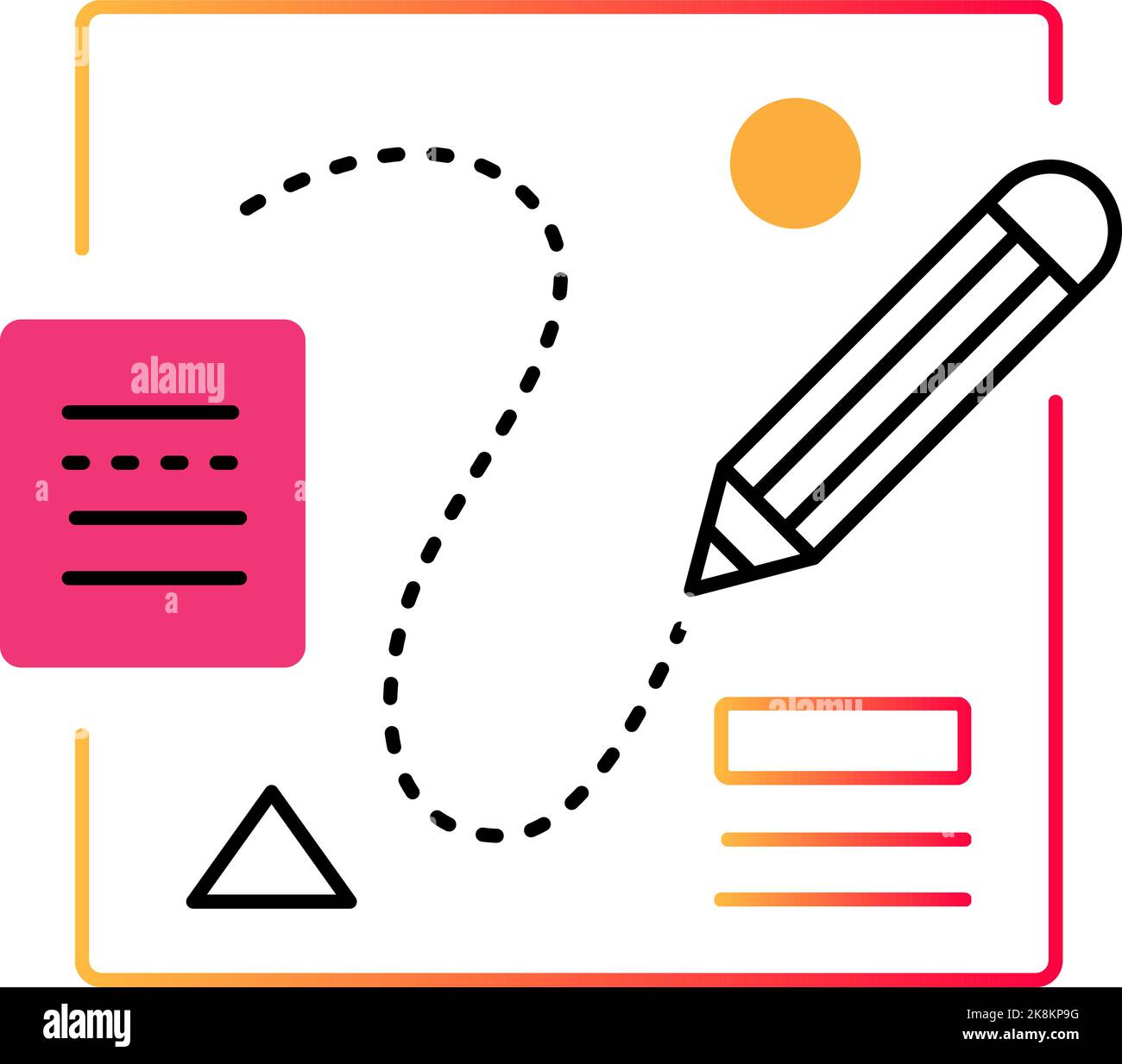 Web design outline icon sketching tool flat vector Stock Vector Image ...