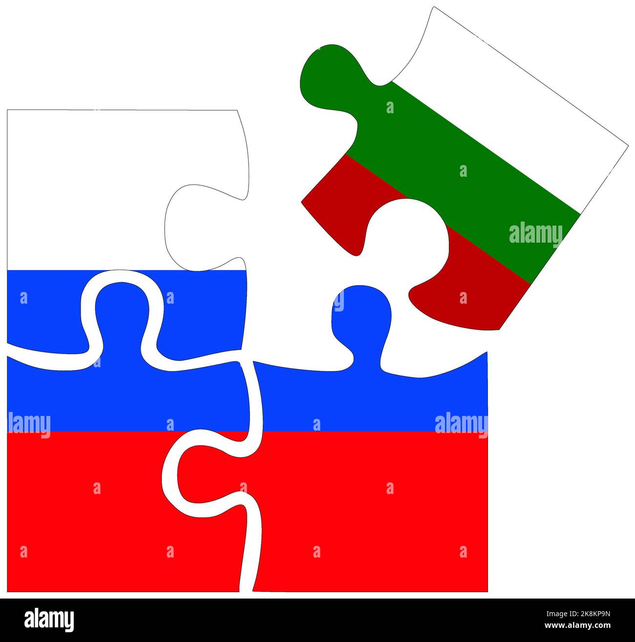 Russia - Bulgaria : puzzle shapes with flags, symbol of agreement or ...