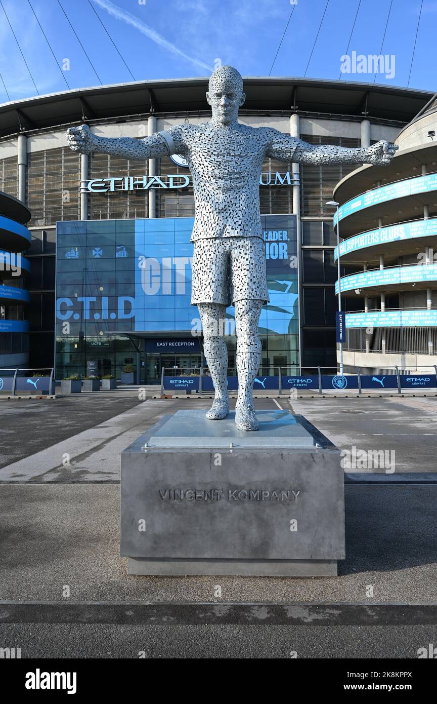 The Manchester City football statium on a sunlit autumn morning Stock ...