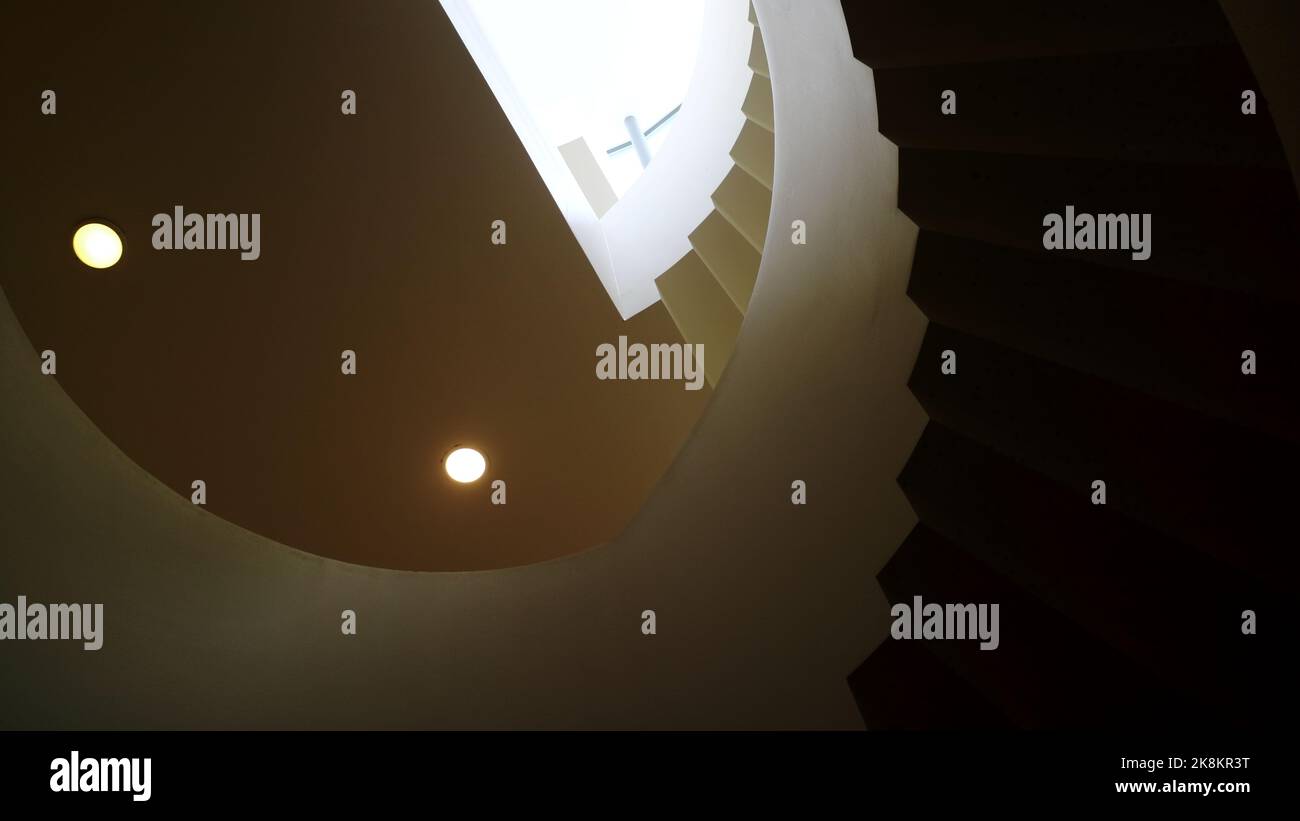 Abstract architectural shape staircase from below Stock Photo - Alamy