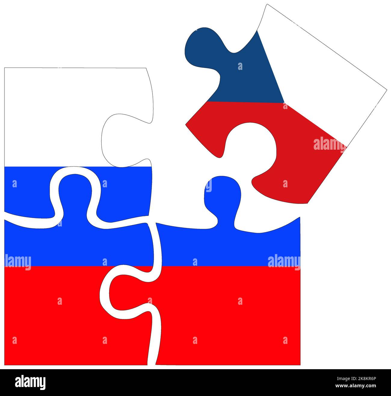 Russia - Czechia : puzzle shapes with flags, symbol of agreement or ...