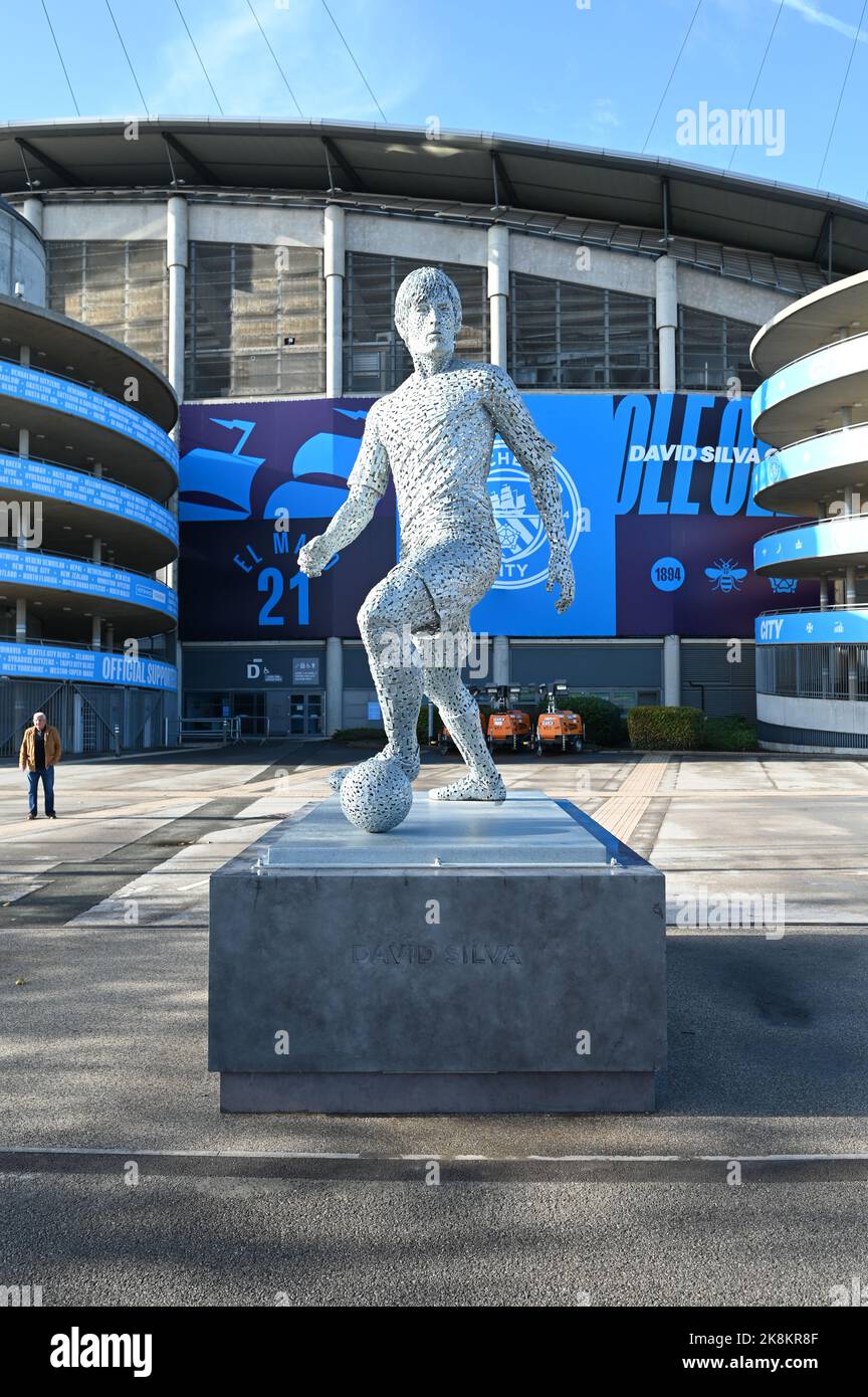 The Manchester City football statium on a sunlit autumn morning Stock ...