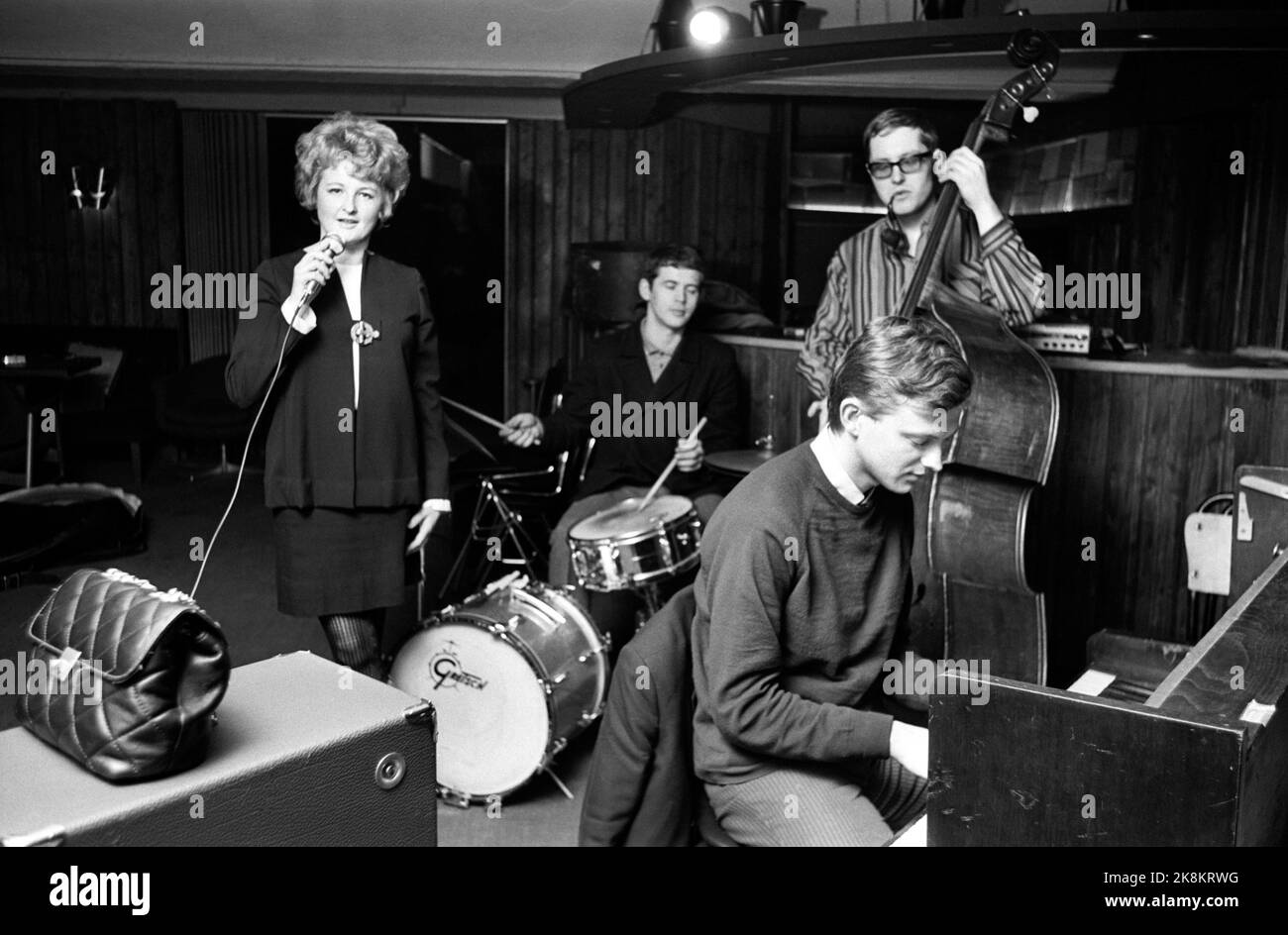 Oslo December 1968 Jazz singer Karin Krog with her musicians. Photo ...
