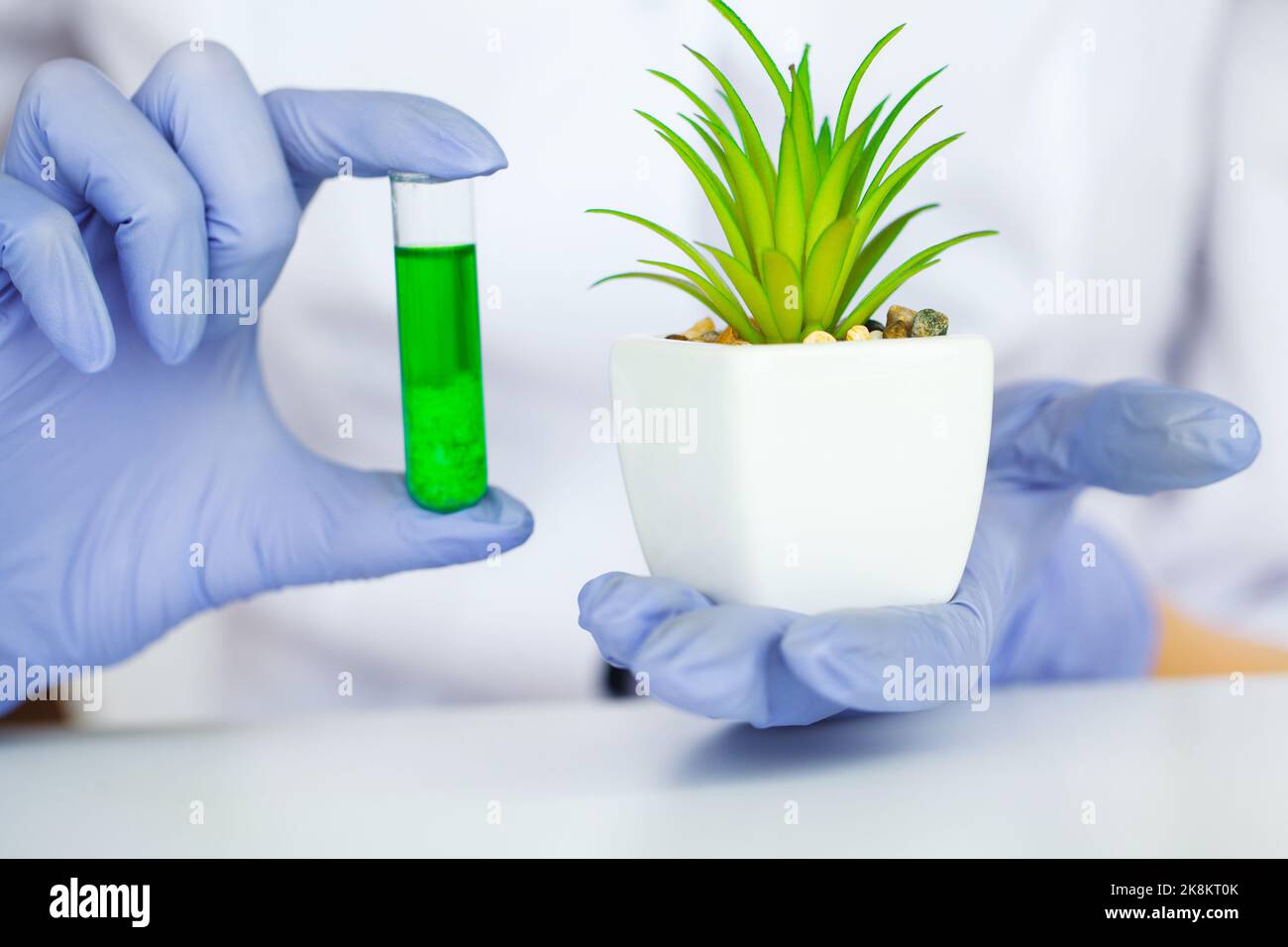 Medicine. Lab Technician Doing Chemistry Experiment. Close Up Of ...