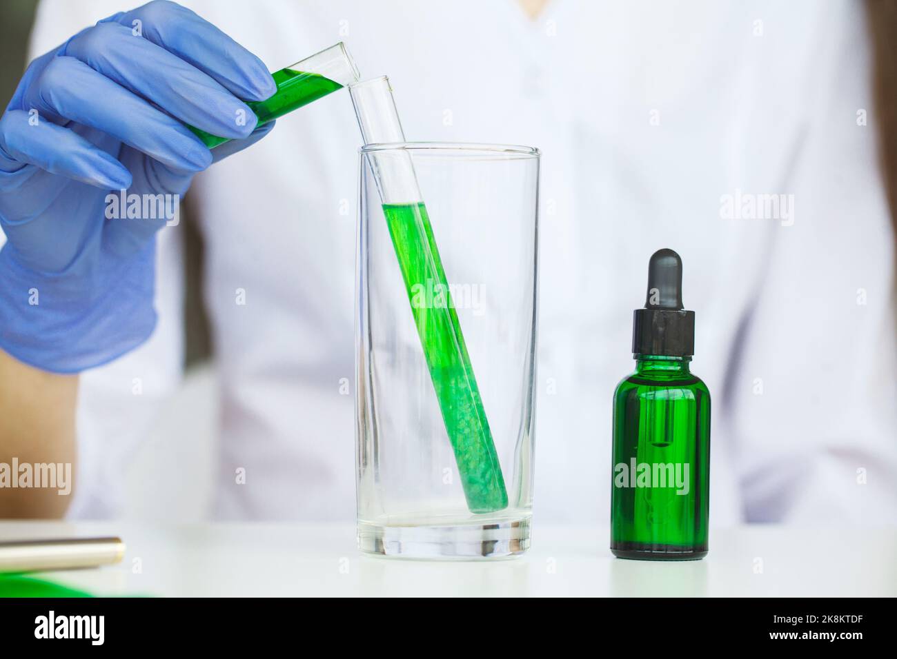 Medicine. Lab Technician Doing Chemistry Experiment. Close Up Of ...