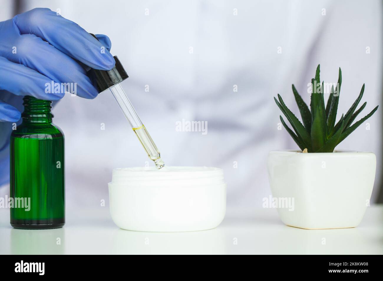Medicine. Lab Technician Doing Chemistry Experiment. Close Up Of ...