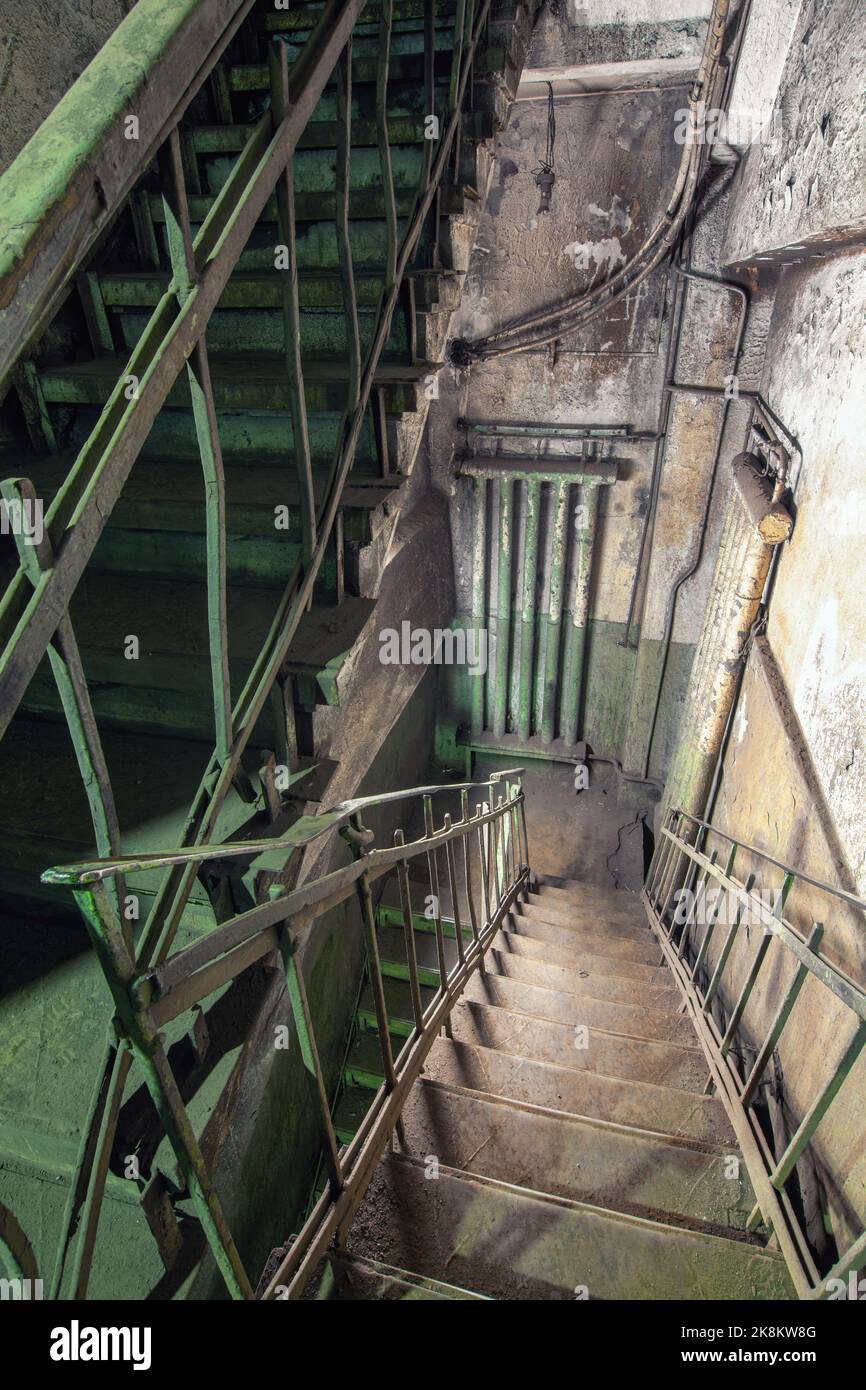 Staircase in an old factory Stock Photo - Alamy