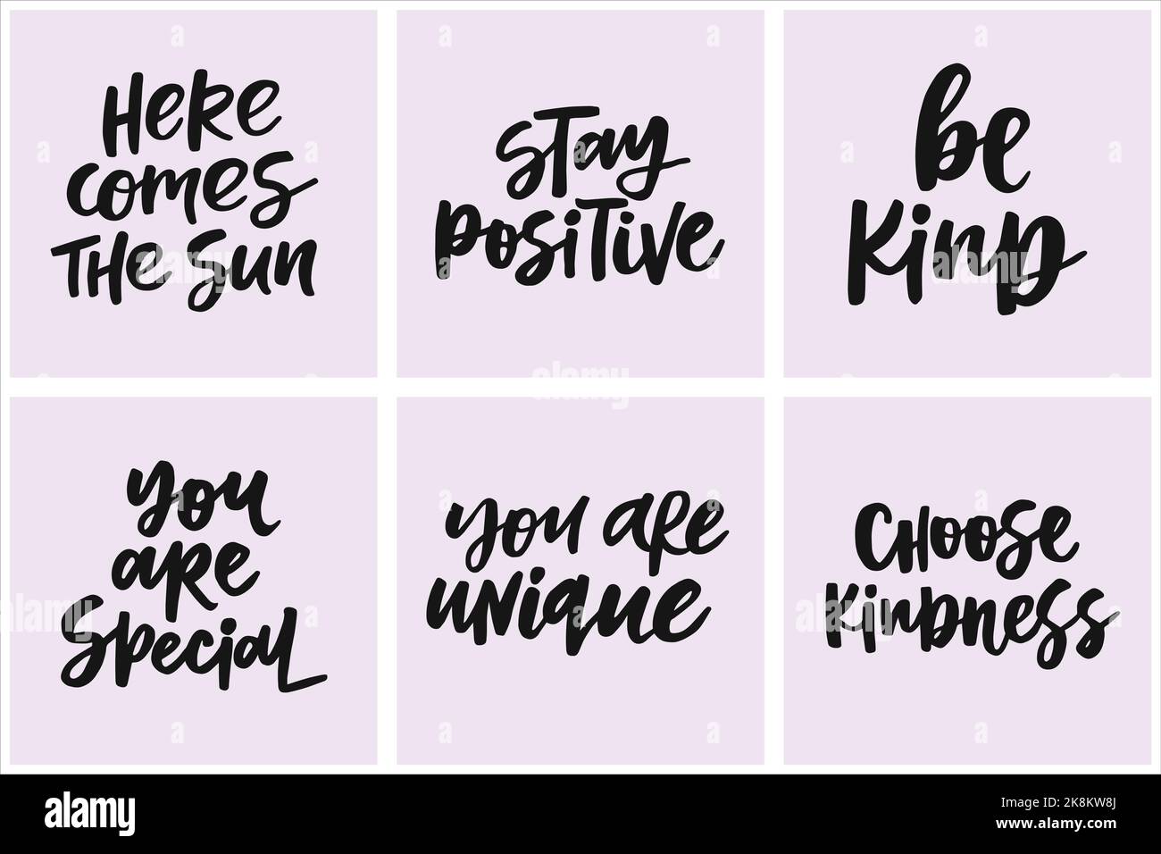 Set of handwritten quotes about kindness. Collection of creative ...