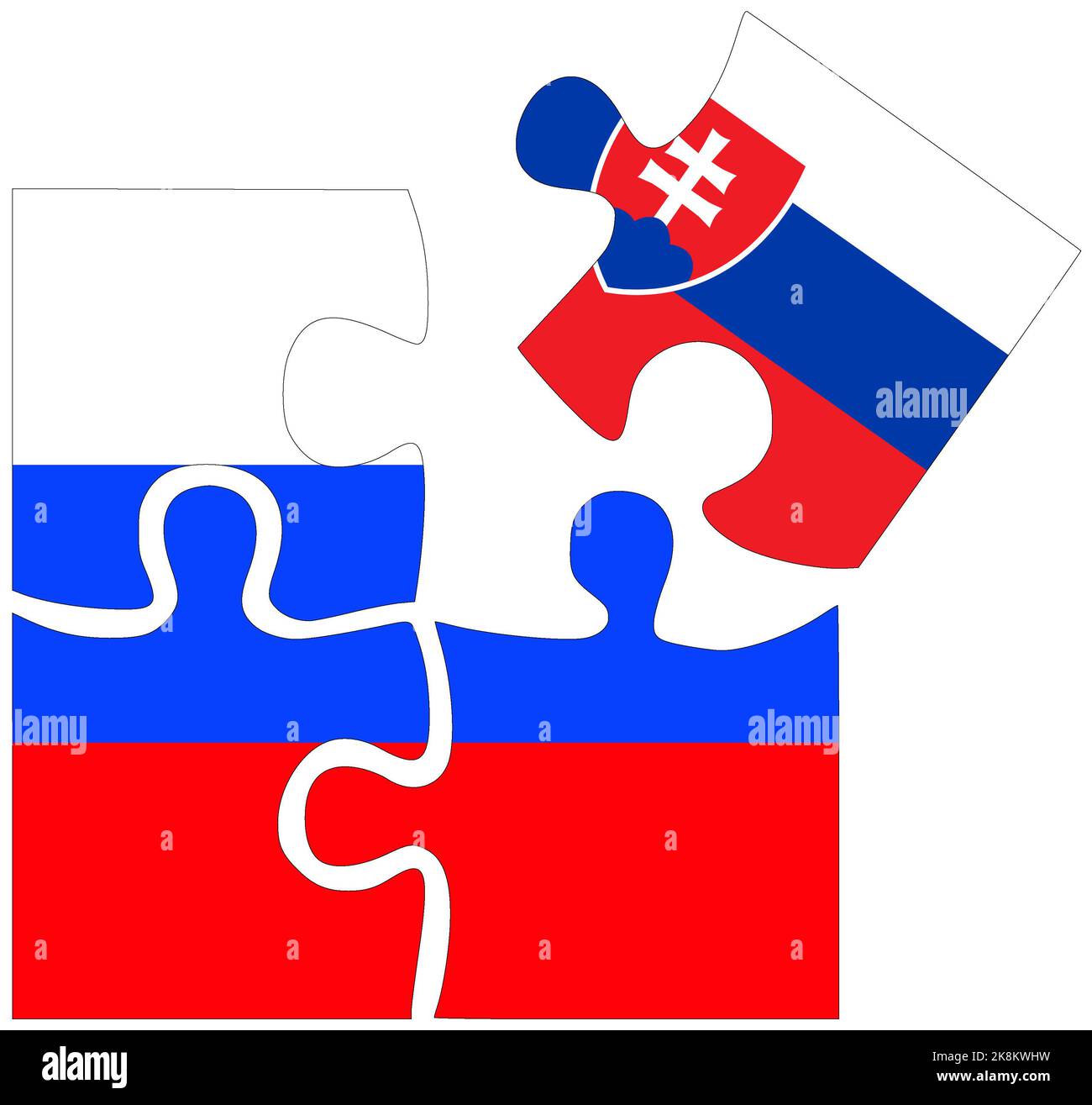 Russia - Slovakia : puzzle shapes with flags, symbol of agreement or ...