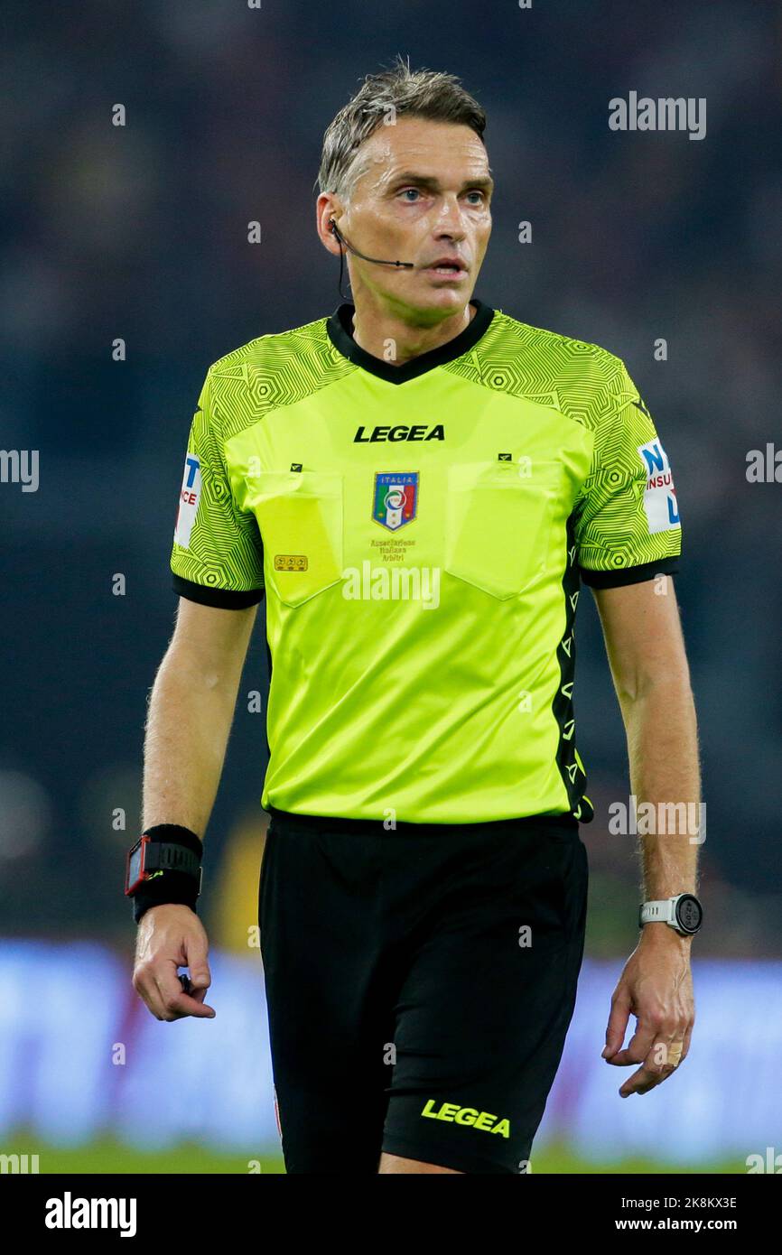 Italian referee Massimiliano Irrati looks during the Serie A football ...