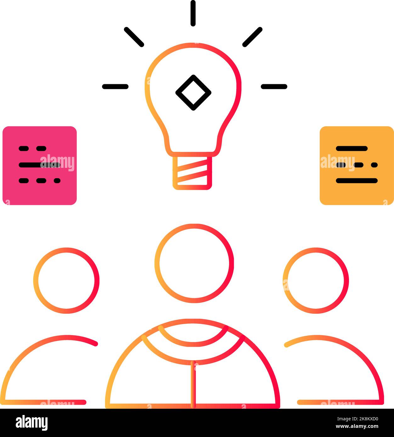 Collaboration idea outline icon vector team work Stock Vector Image ...
