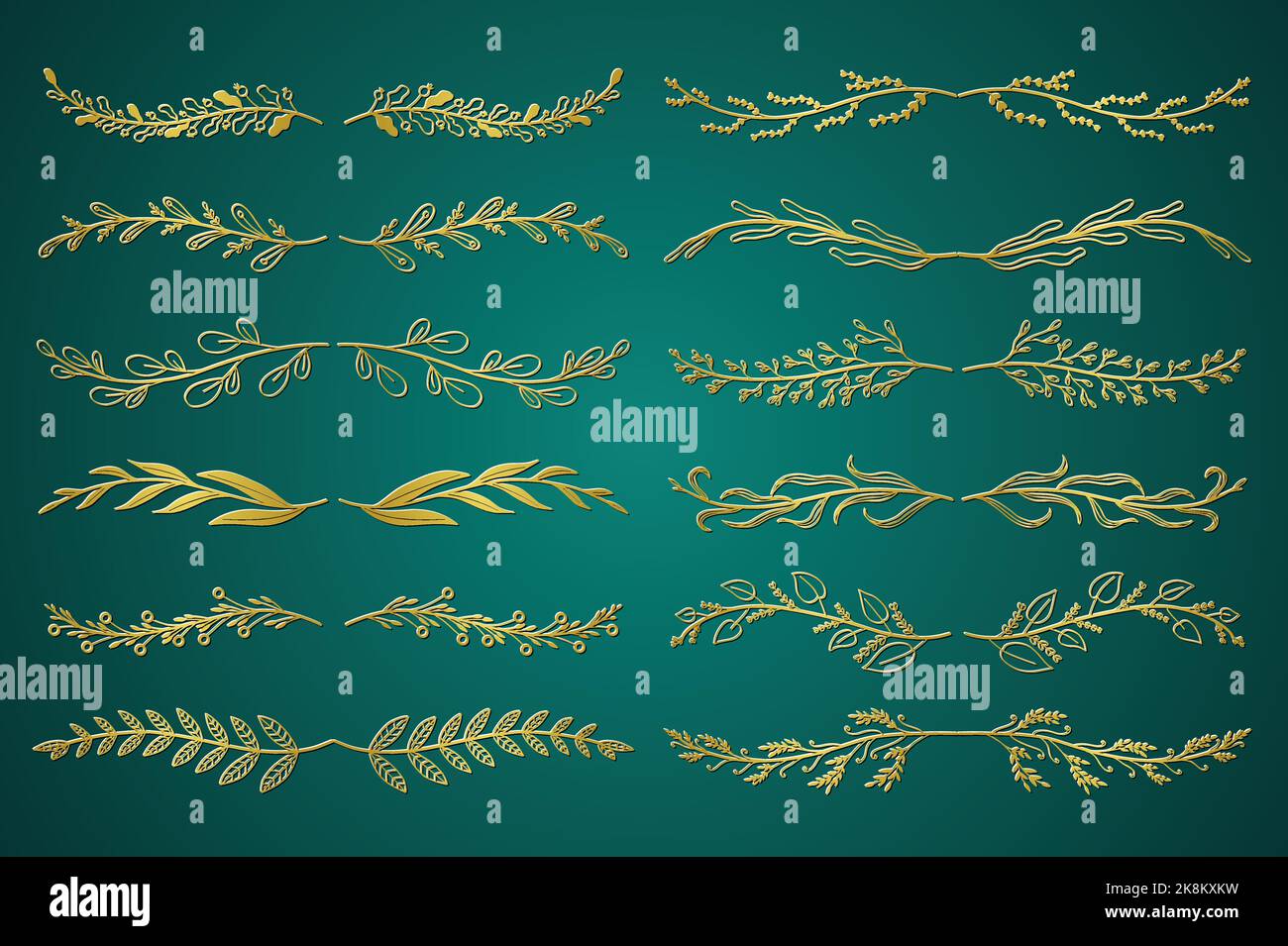 Gold foliate scrolls Stock Vector Images - Alamy