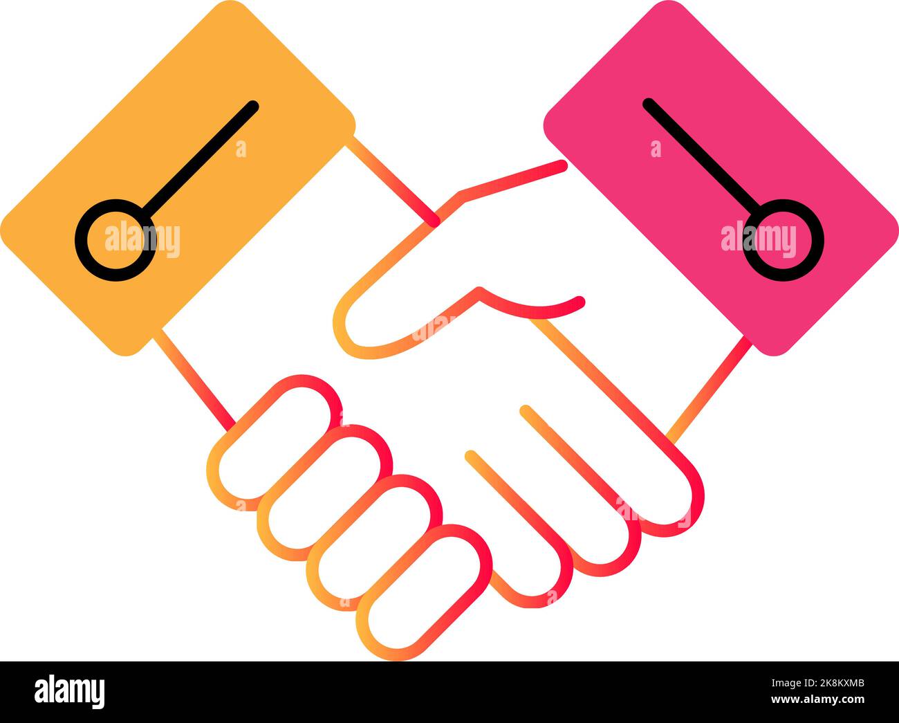 Hand shake outline icon deal agreement vector Stock Vector Image & Art ...