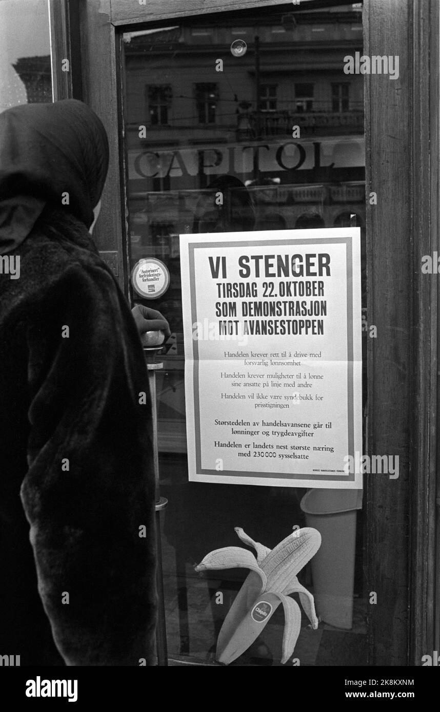 Oslo 19741022. Store strike as a demonstration against the advanced ...