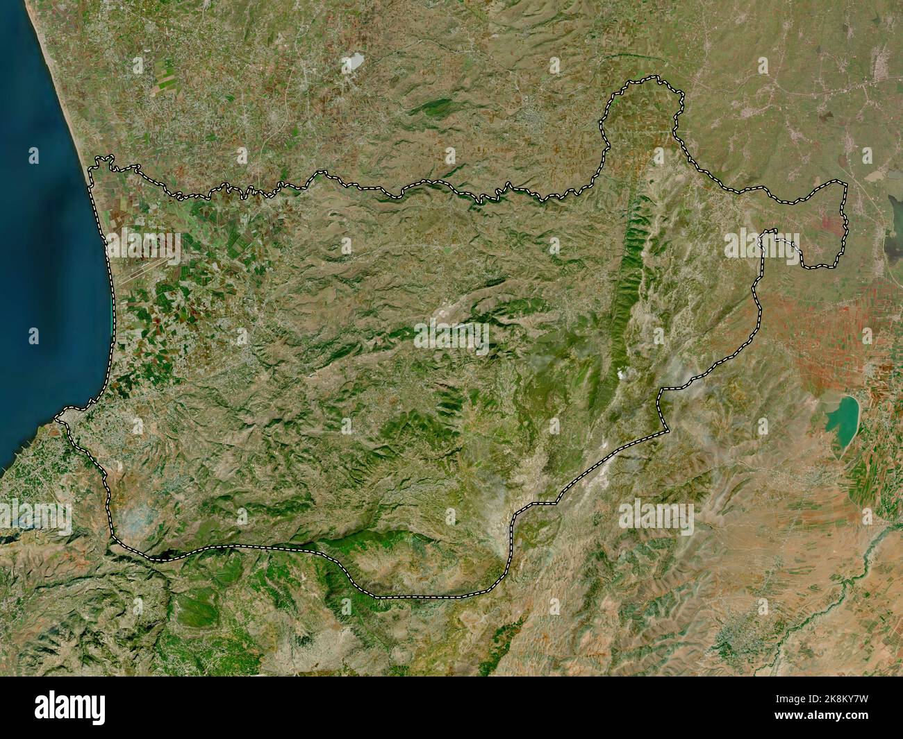 Akkar, governorate of Lebanon. High resolution satellite map Stock ...