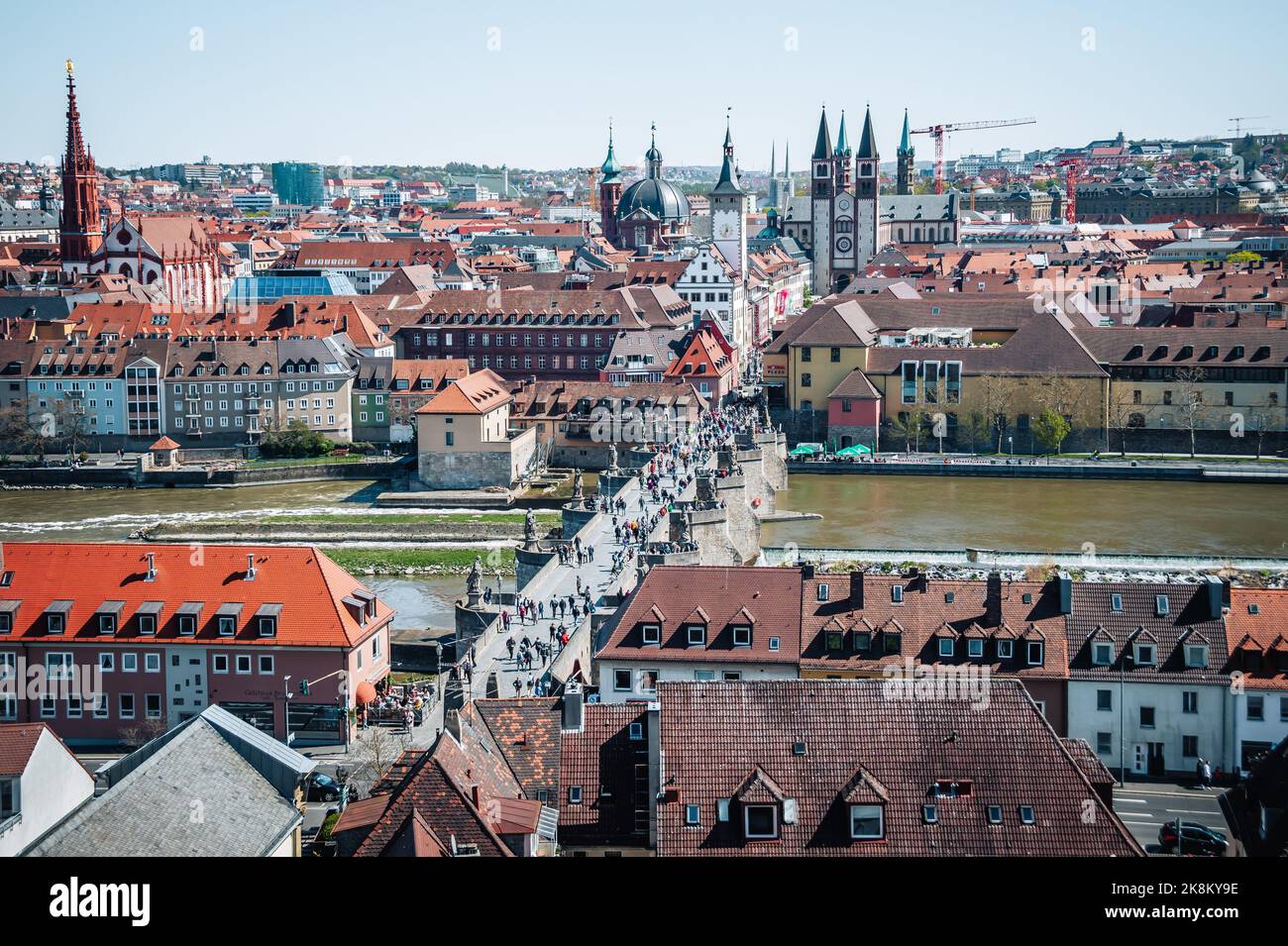 An aerial view of the Wuerzburg city in Lower Franconia, Germany Stock ...