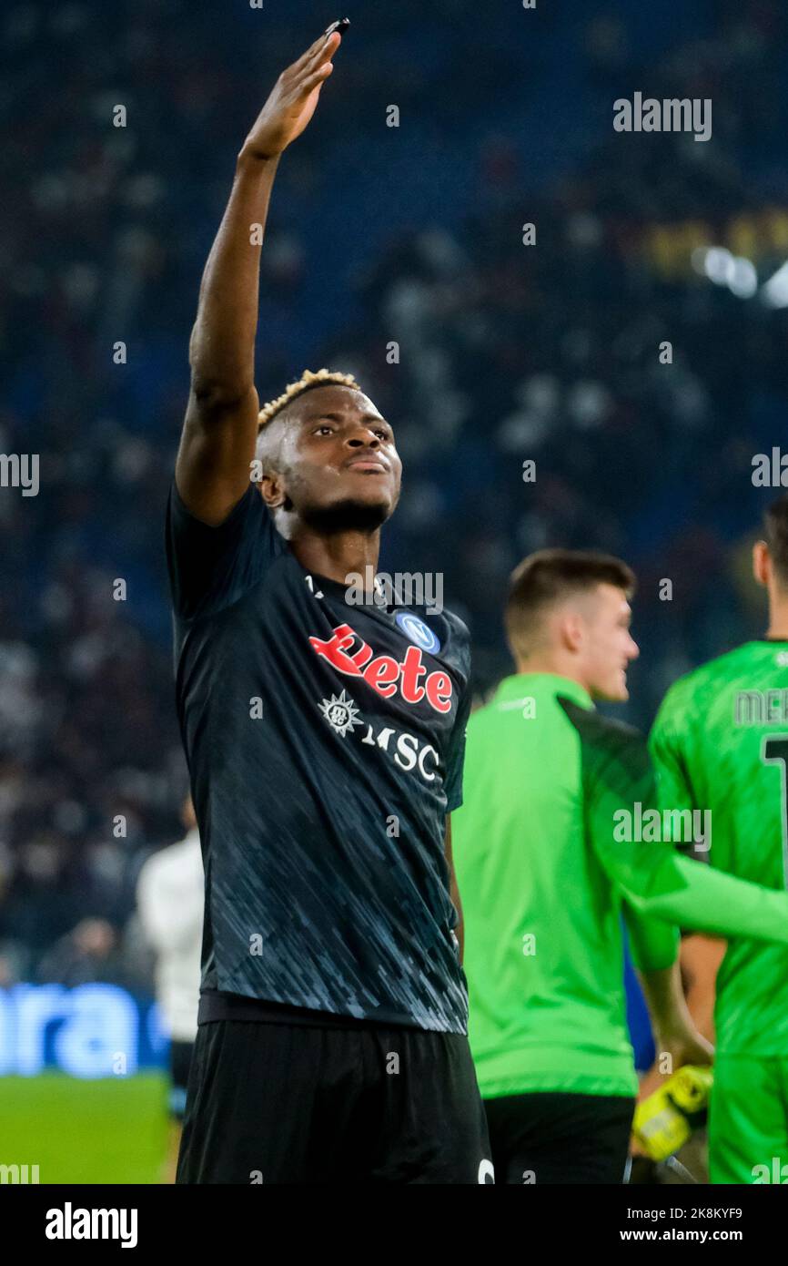 SSC Napoli's Nigerian striker Victor Osimhen celebrate victory match ...