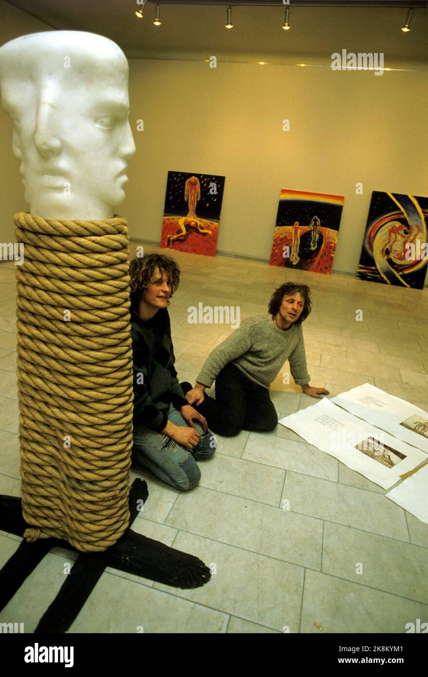 Oslo 19860305 Visual artists Frans Widerberg and son Nico Widerberg ...