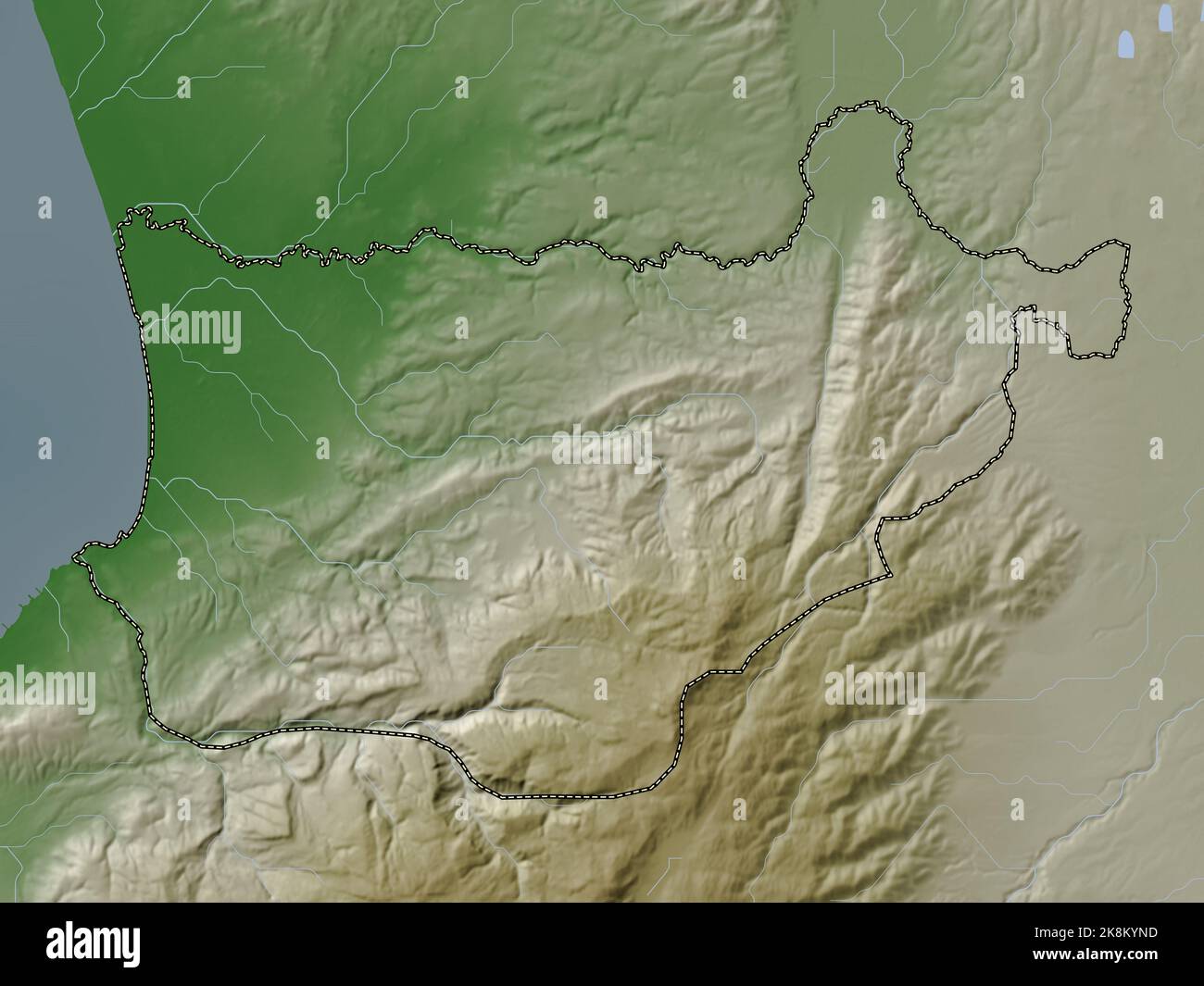 Akkar, governorate of Lebanon. Elevation map colored in wiki style with ...