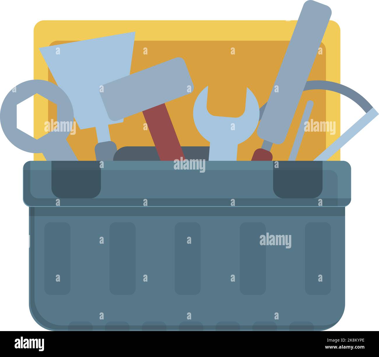 Repair box icon cartoon vector. Tool construction. Hammer kit Stock ...