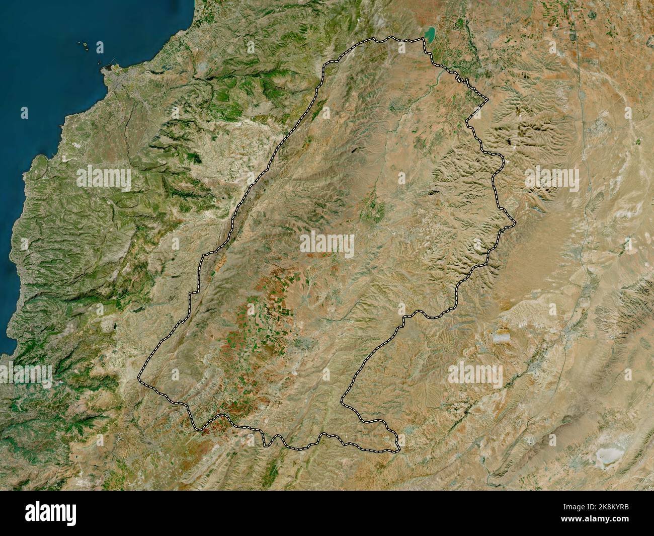 Baalbek-Hermel, governorate of Lebanon. High resolution satellite map ...