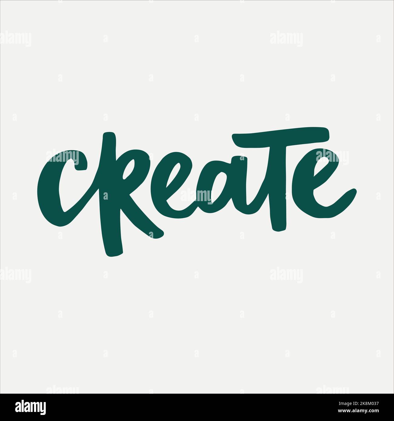 Create - handwritten with a paintbrush word. Modern calligraphy ...