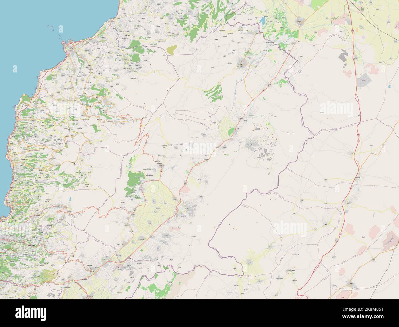 Baalbek-Hermel, governorate of Lebanon. Open Street Map Stock Photo - Alamy