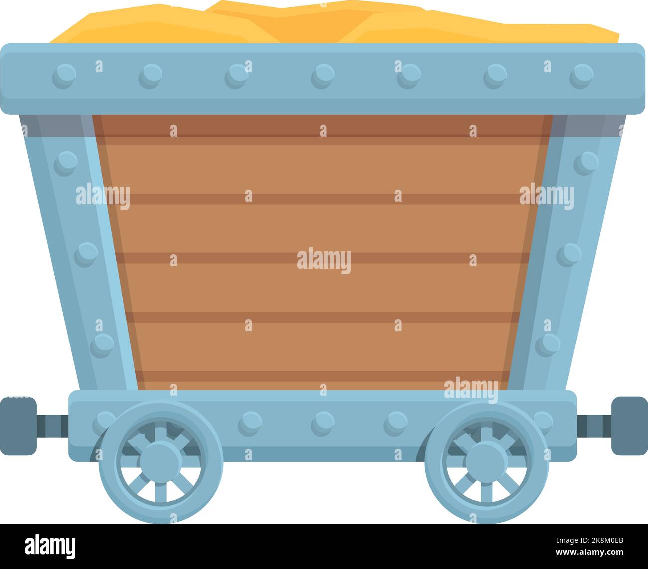 Gold treasure cart icon cartoon vector. Coin truck. Game rock Stock ...