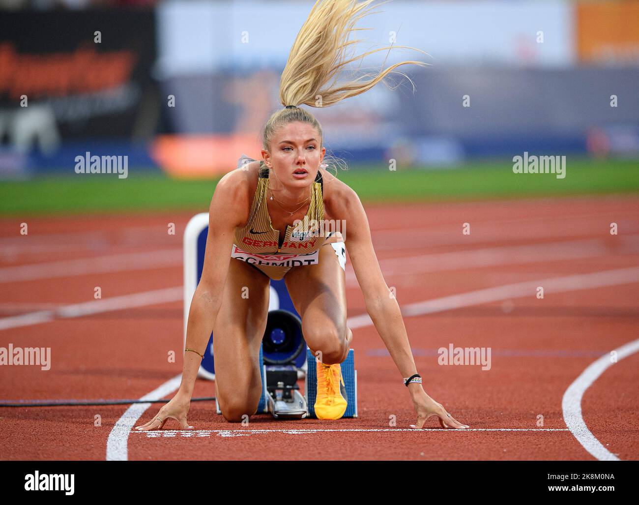 Alica SCHMIDT (GER) action, at the start, flying hair, women's ...