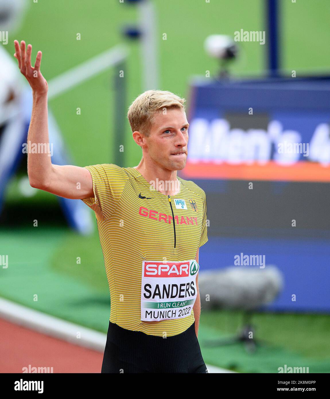 Manuel SANDERS (GER) gesture, gesture Men's 400m preliminary heat on ...