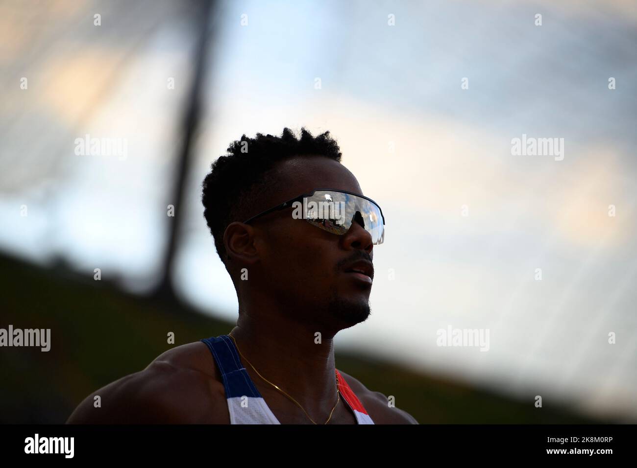 Feature, BIRON Gilles (FRA), the Olympic Stadium is reflected in his ...