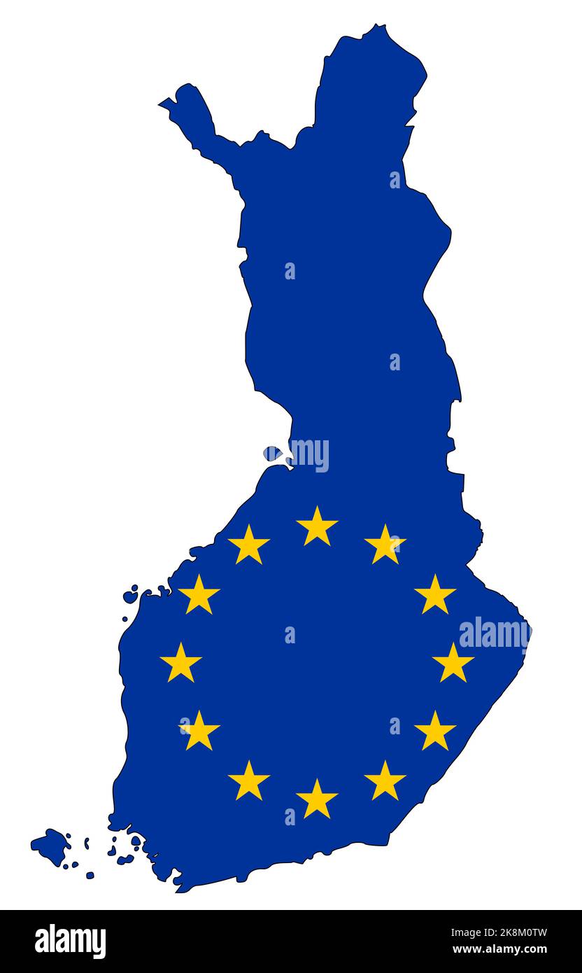 Map of Finland filled with European Union (EU) flag Stock Photo - Alamy
