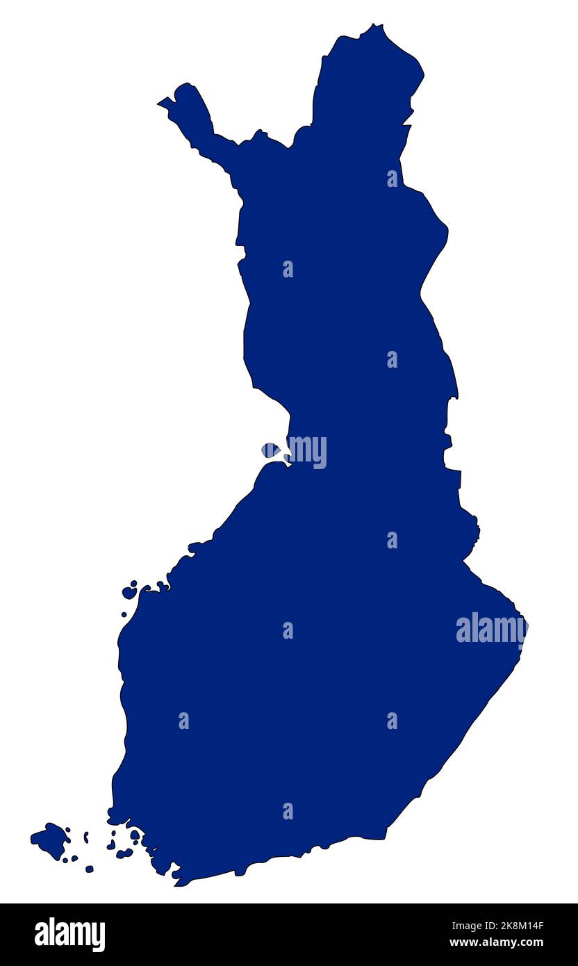 Map of Finland filled with blue color Stock Photo - Alamy